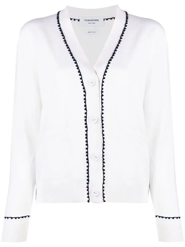 Thom Browne V-neck Cardigan - White