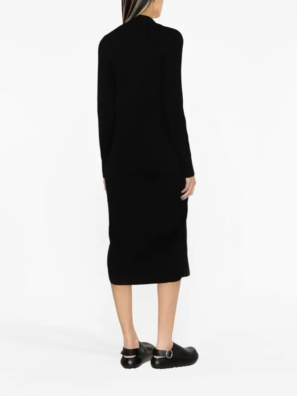 Sacai Layered Wool And Satin Dress