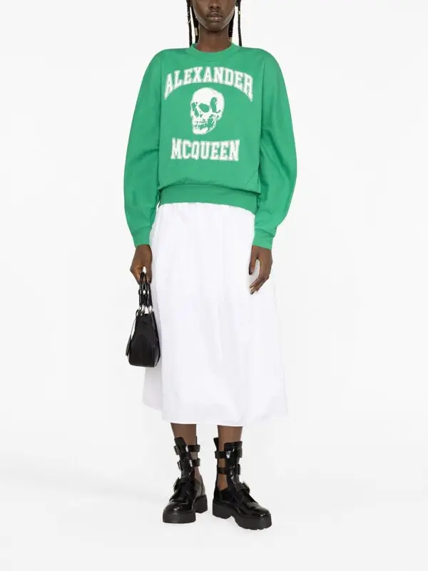 Alexander McQueen Skull-print Sweatshirt - Green
