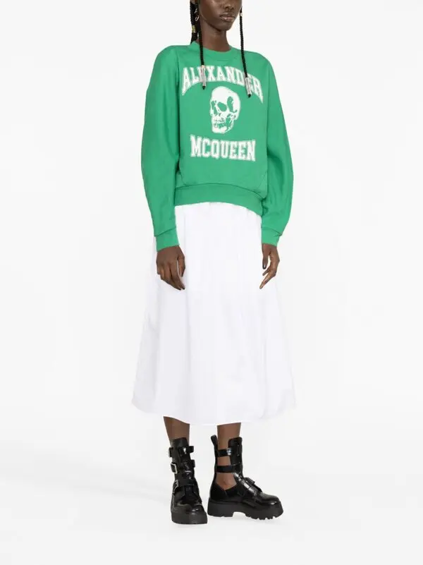 Alexander McQueen Skull-print Sweatshirt - Green
