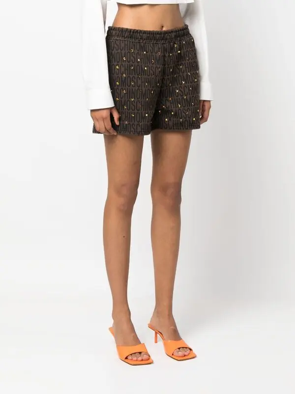 Moschino Logo-print Studded Shorts