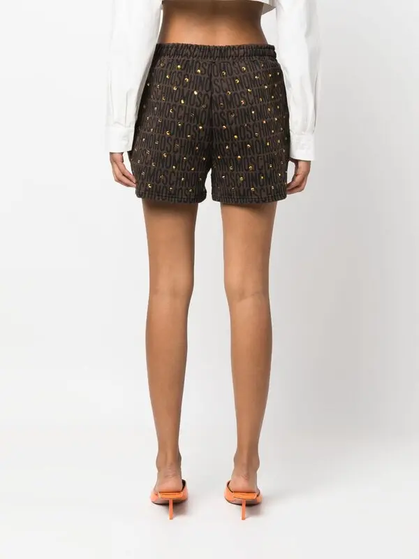 Moschino Logo-print Studded Shorts