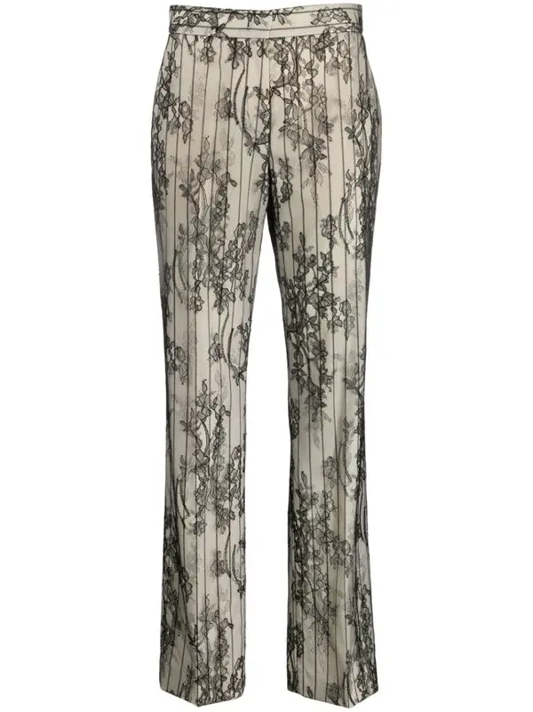 Moschino Lace Straight-leg Trousers - Black