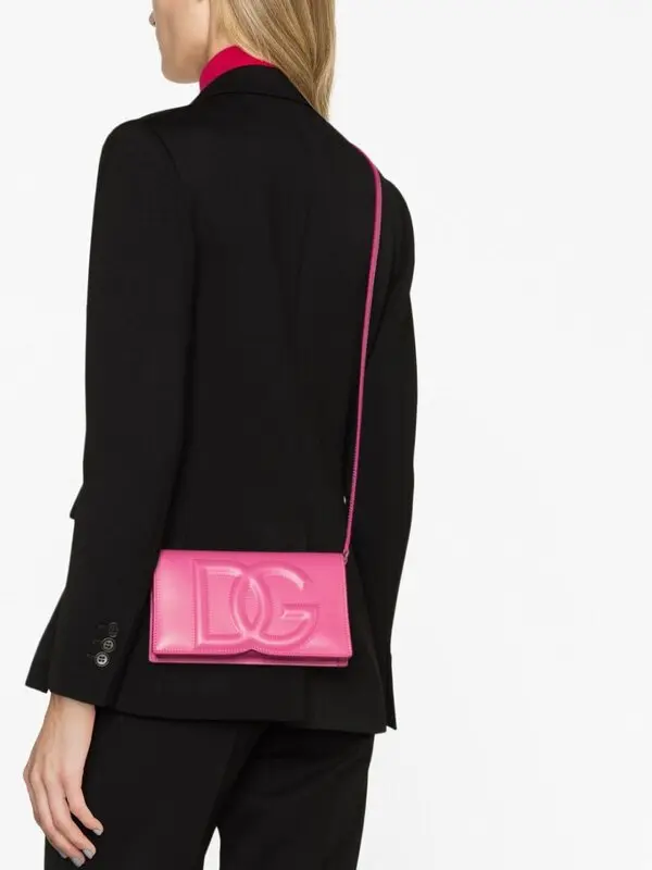Dolce & Gabbana Dg-logo Leather Phone Bag - Pink