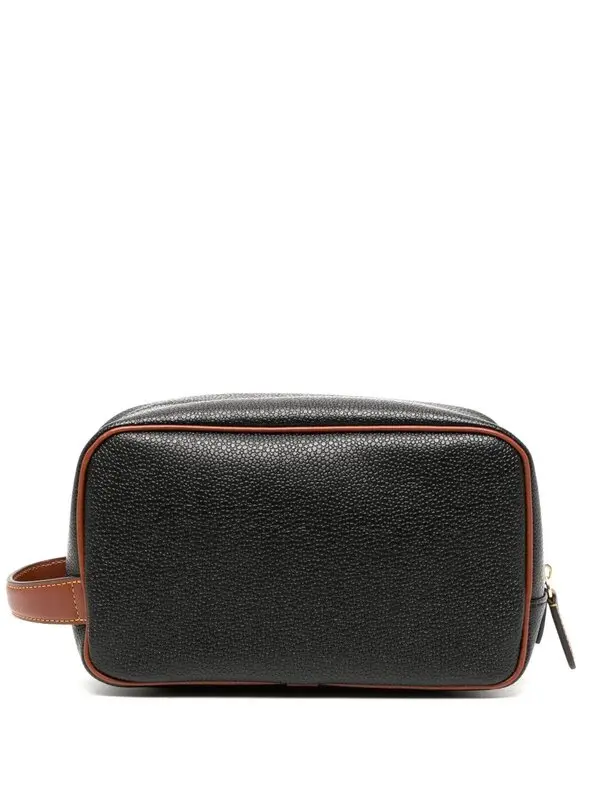 Mulberry Debossed Logo Leather Wash Bag