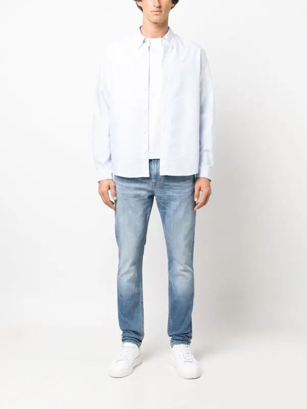A.p.c. Striped Cotton Shirt - Blue