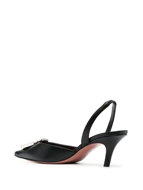 Amina Muaddi 60mm Camelia Slingback Pumps - Black