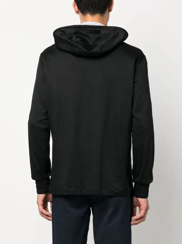Kiton Logo-charm Hooded Jacket - Black