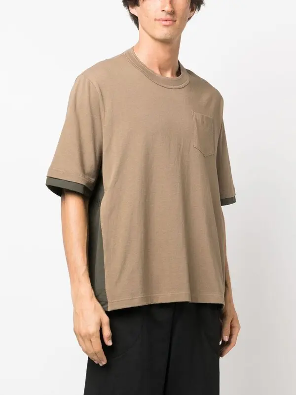 Sacai Colour-block Cotton T-shirt