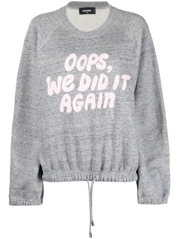 Dsquared2 Slogan-print Long-sleeve Sweatshirt - Grey