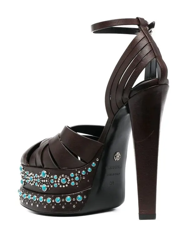 Roberto Cavalli Caged Leather Platform Pumps