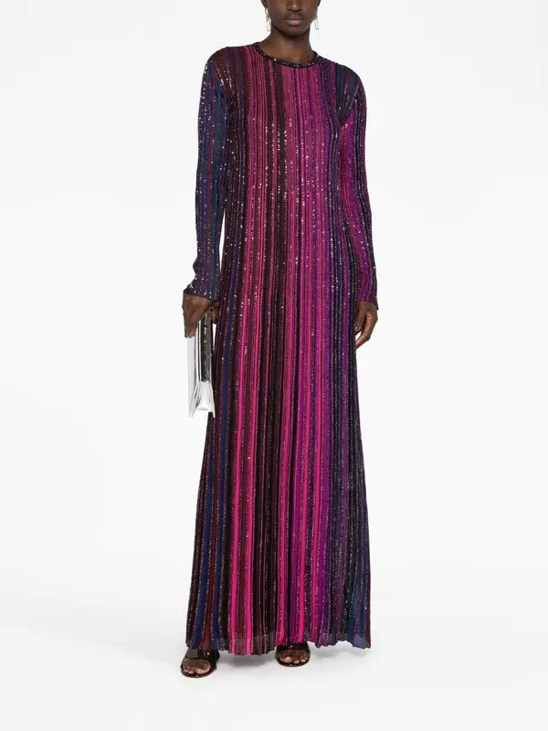 Missoni Sequin-embellished Pleated Maxi Dress - Pink