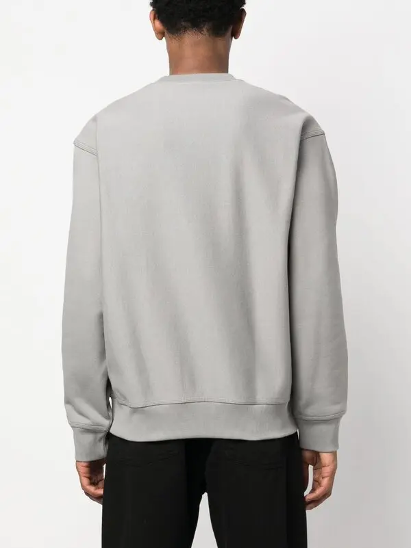 Carhartt Work In Progress Cotton Sweatshirt With Embroidered Logo - Grey