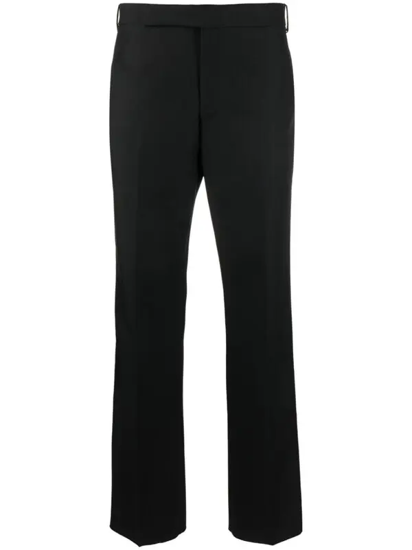 LARDINI Pressed-crease Tapered-leg Trousers