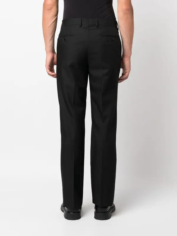 LARDINI Pressed-crease Tapered-leg Trousers