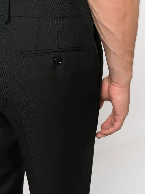 LARDINI Pressed-crease Tapered-leg Trousers
