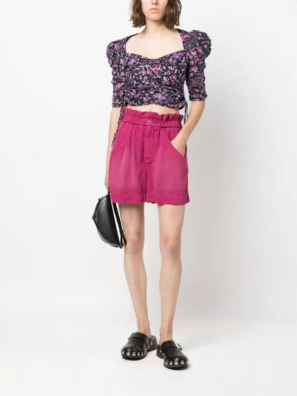 MARANT ETOILE Galaor Puff-sleeve Blouse - Black