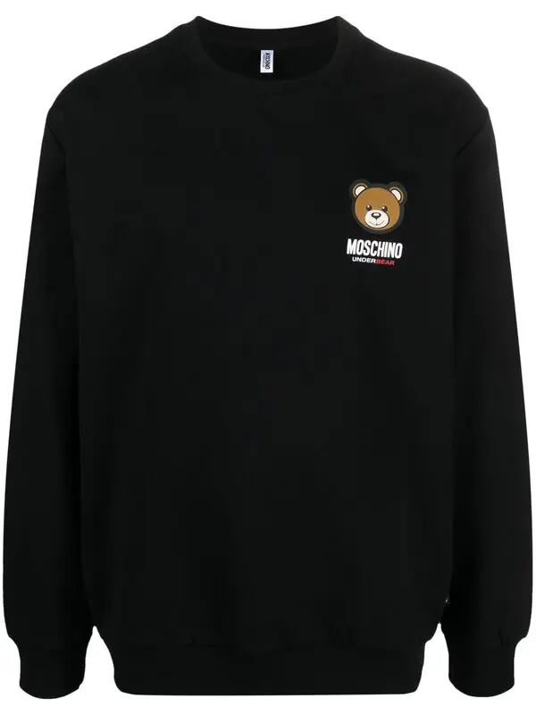 Moschino Leo Teddy-print Sweatshirt - Black