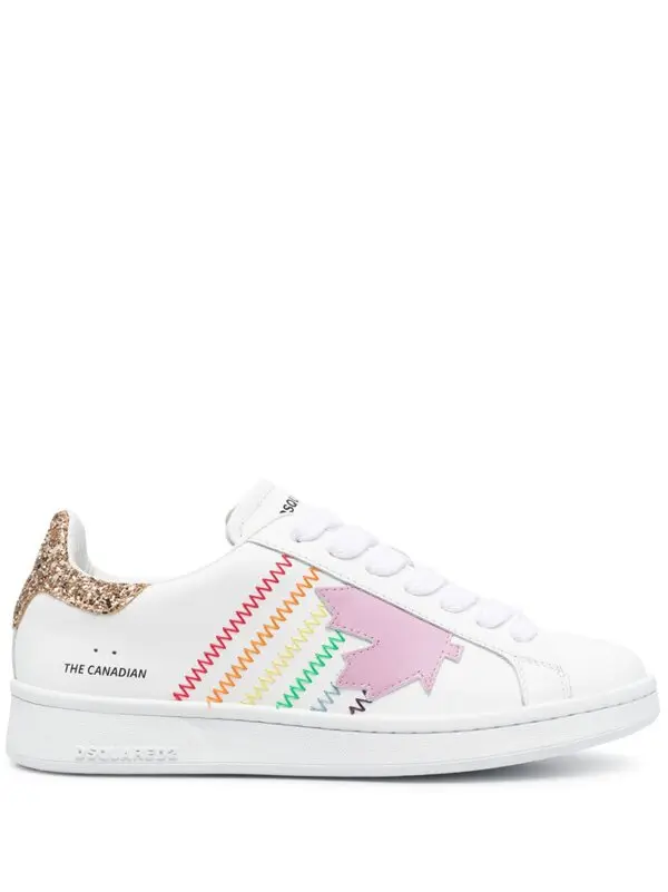 Dsquared2 Contrast-stitch Leather Sneakers