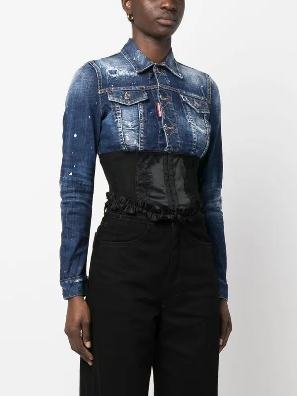 Dsquared2 Long-sleeve Bodice Denim Jacket