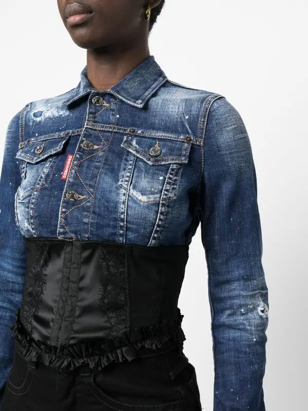 Dsquared2 Long-sleeve Bodice Denim Jacket