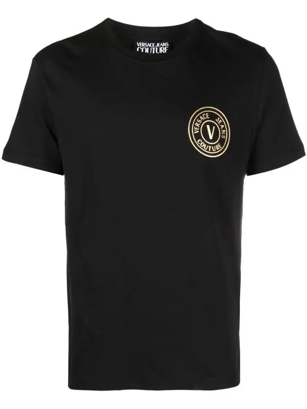 Versace Logo-print Short-sleeved T-shirt - Black