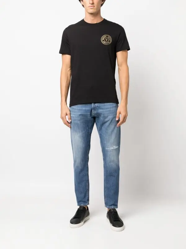 Versace Logo-print Short-sleeved T-shirt - Black