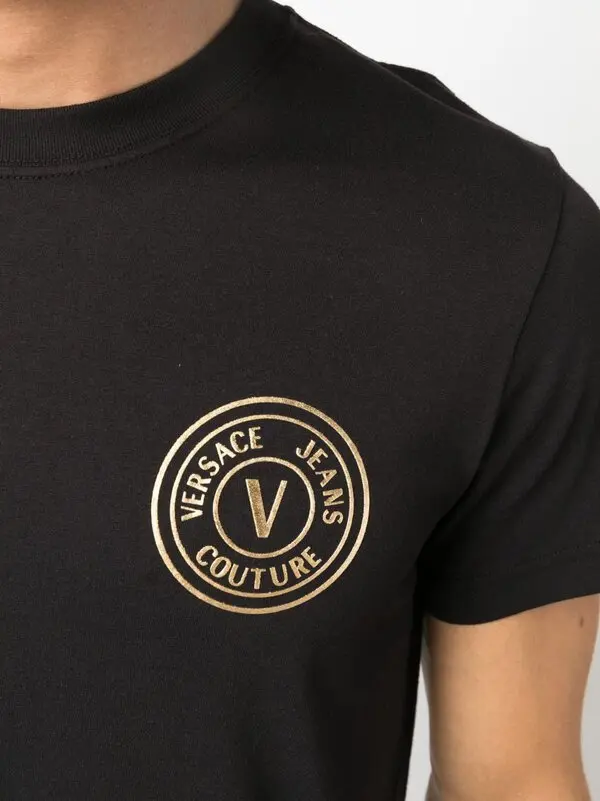 Versace Logo-print Short-sleeved T-shirt - Black