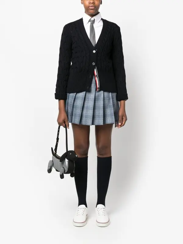 Thom Browne Pleated Checked Mini Skirt