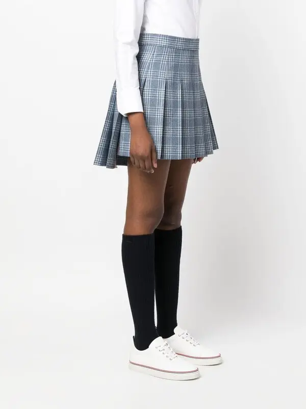 Thom Browne Pleated Checked Mini Skirt