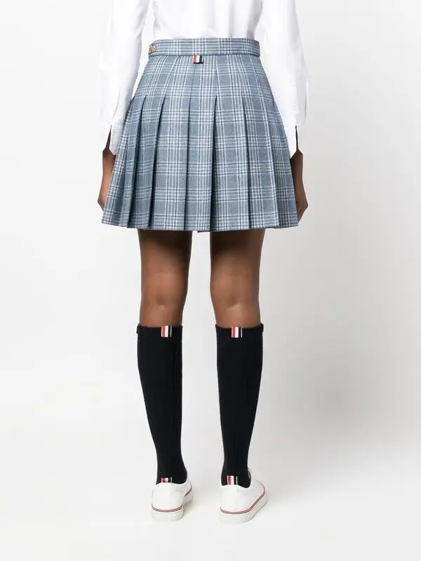 Thom Browne Pleated Checked Mini Skirt