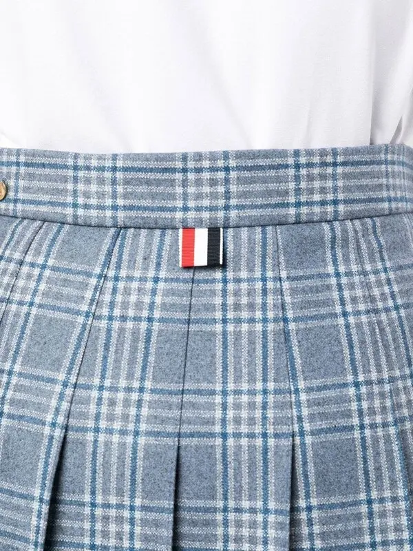 Thom Browne Pleated Checked Mini Skirt