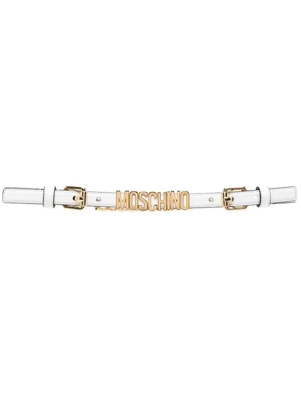 Moschino Logo Plaque Chain Belt - Yellow