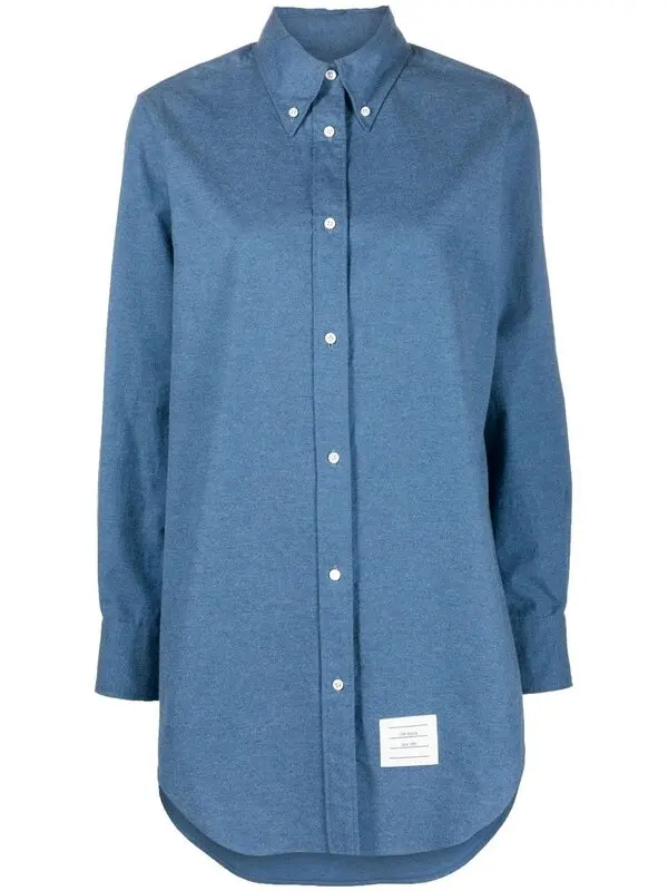 Thom Browne Logo-patch Shirt Dress - Blue