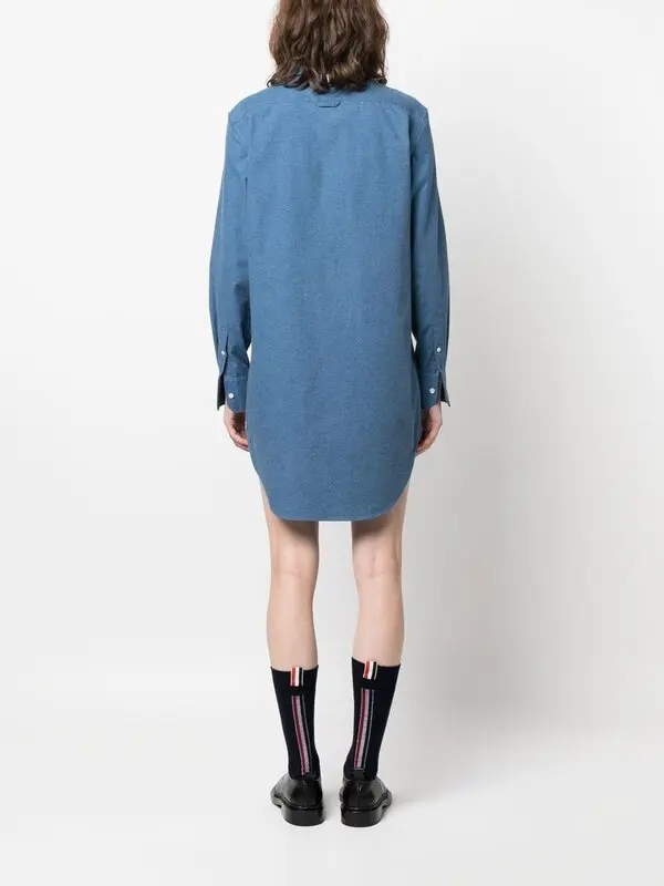 Thom Browne Logo-patch Shirt Dress - Blue