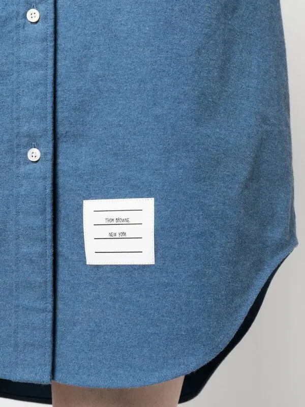 Thom Browne Logo-patch Shirt Dress - Blue