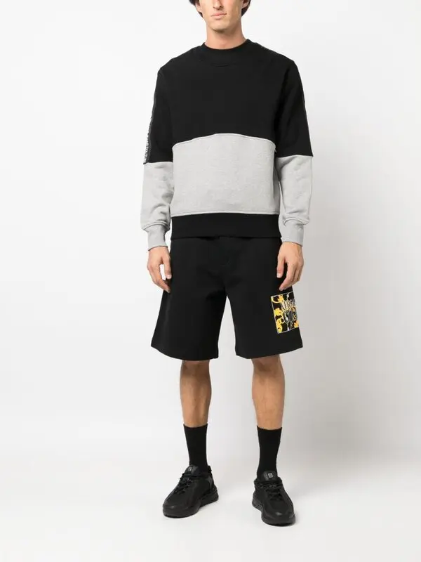 Versace Logo Tape Colour-block Sweatshirt