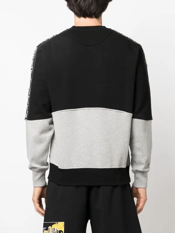 Versace Logo Tape Colour-block Sweatshirt