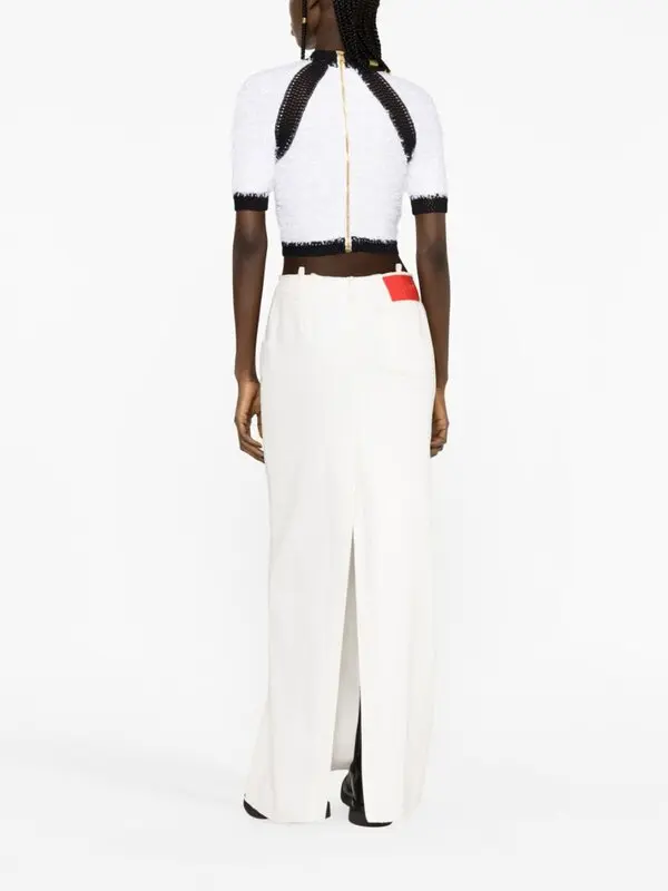 Balmain Button-embellished Tweed Crop Top