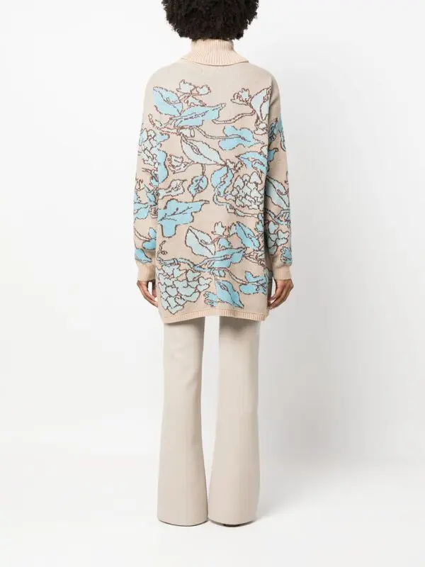TWINSET X Marco Rambaldi Floral-jacquard Roll-neck Jumper - Neutrals