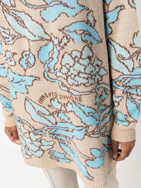 TWINSET X Marco Rambaldi Floral-jacquard Roll-neck Jumper - Neutrals