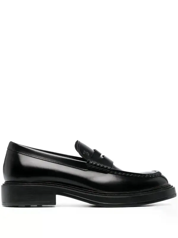TOD'S Leather Penny Loafers 50mm - Black