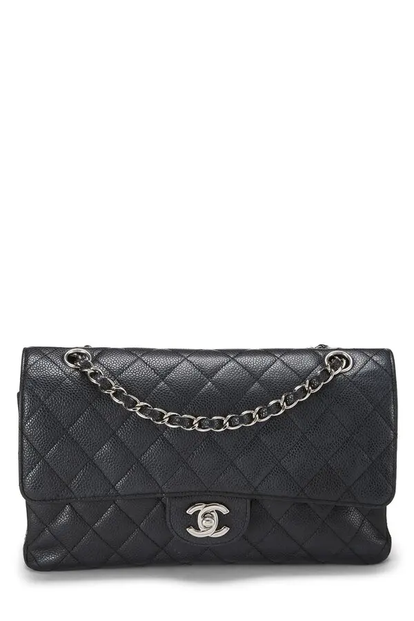 Chanel Quilted Caviar Classic Double Flap Medium - Black