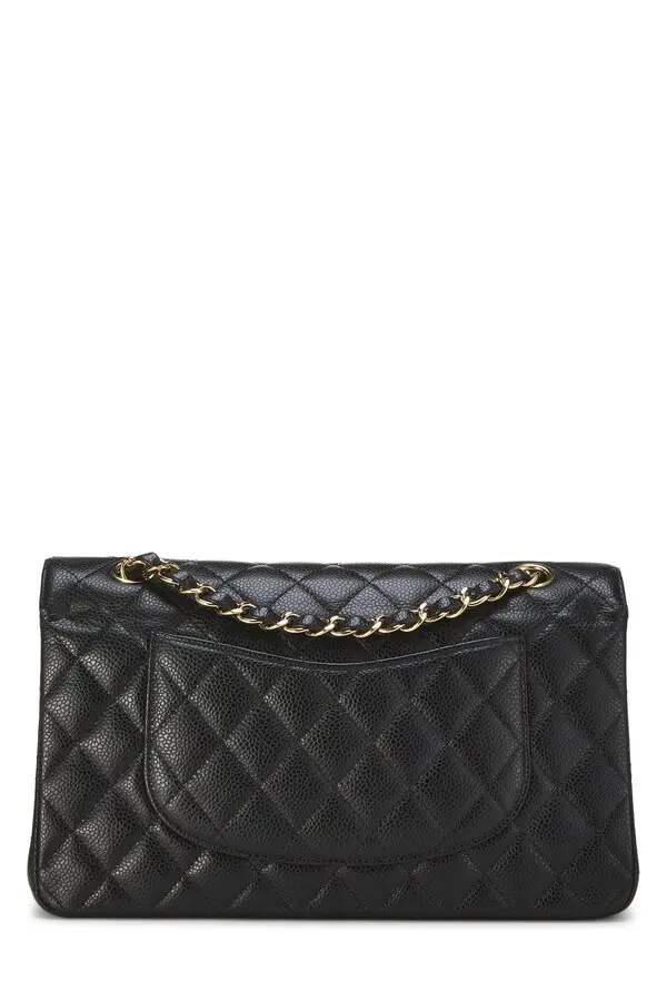 Chanel Quilted Caviar Classic Double Flap Medium - Black