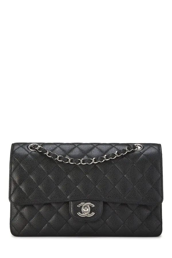 Chanel Quilted Caviar Classic Double Flap Medium - Black