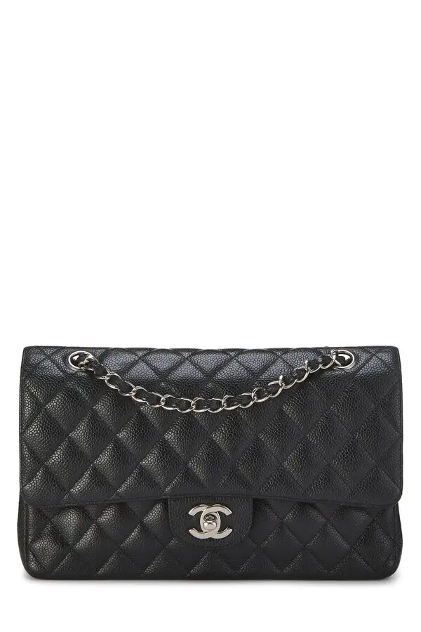 Chanel Quilted Caviar Classic Double Flap Medium - Black