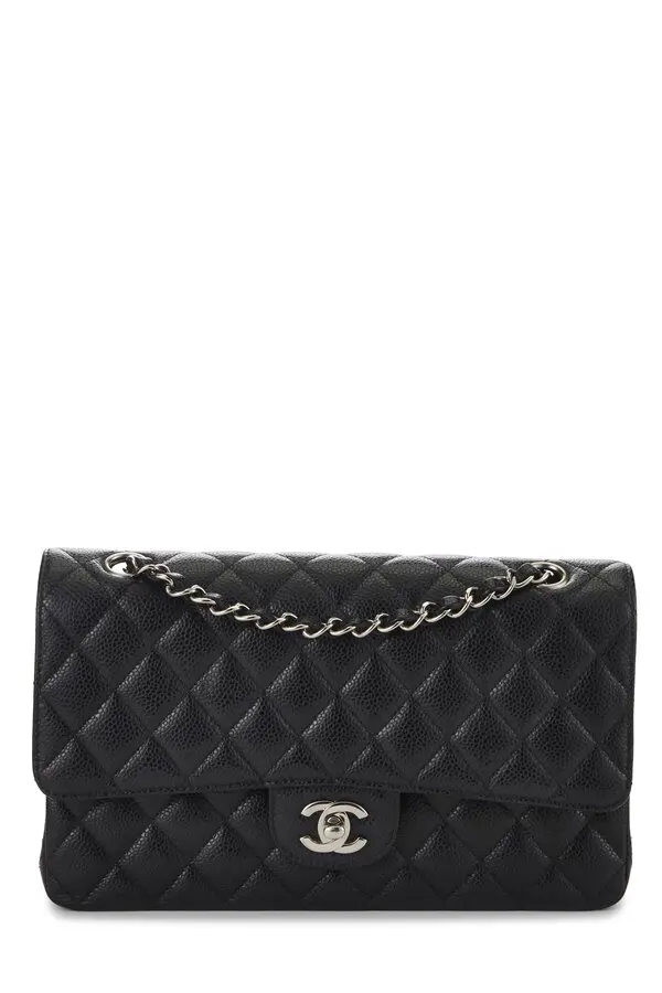 Chanel Quilted Caviar Classic Double Flap Bag - Black