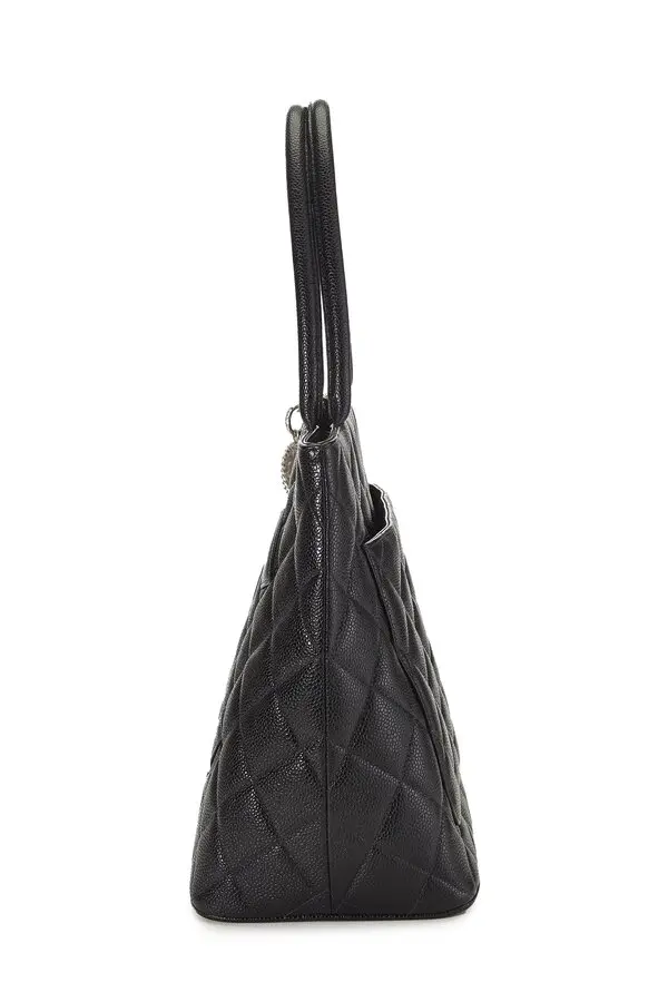 Chanel Quilted Caviar Medallion Tote - Black