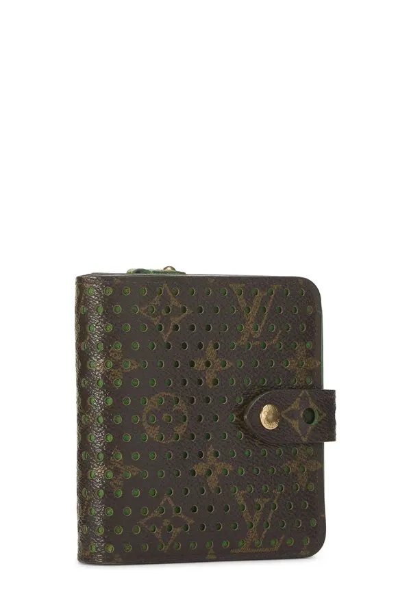 LOUIS VUITTON Monogram Canvas Perforated Zippy Compact - Brown