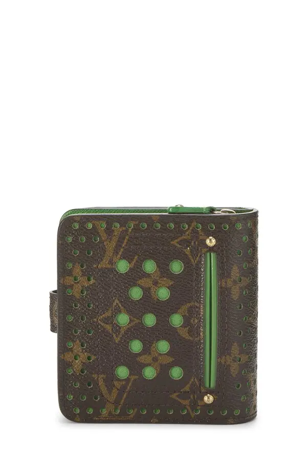 LOUIS VUITTON Monogram Canvas Perforated Zippy Compact - Green